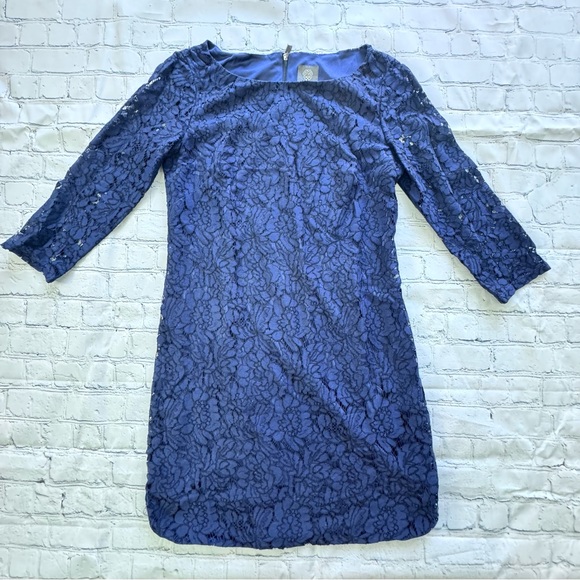 Vince Camuto | Dresses | Vince Camuto Short Royal Blue Lace Shirttail ...